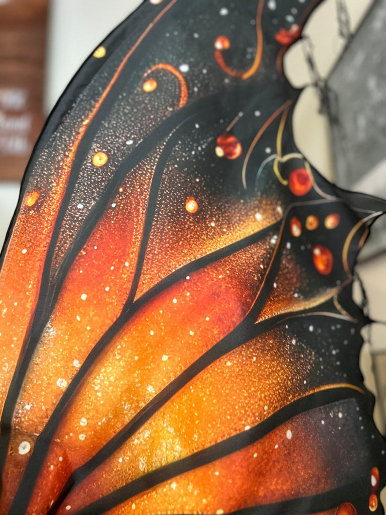 Large Monarch Butterfly Fairy Wings - Adult Fairy Wings Black and Oran ...