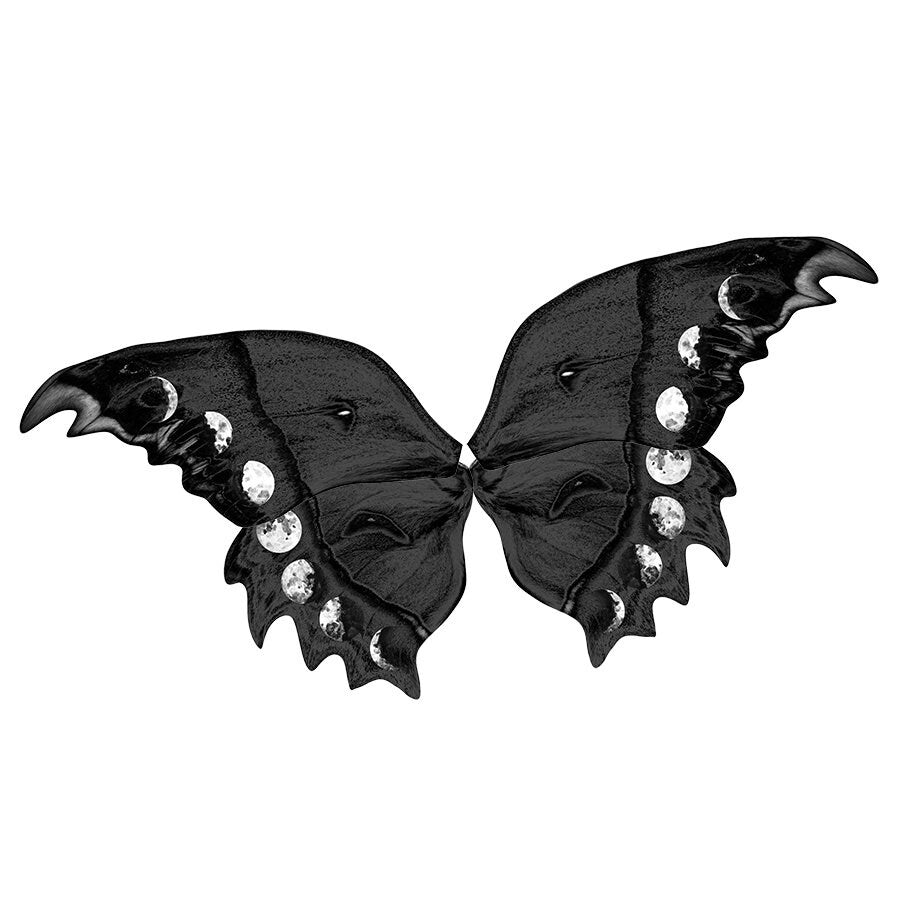 Black Moon Cycle Goth Moth Fairy Wings for Adults – Moon Moth Wings