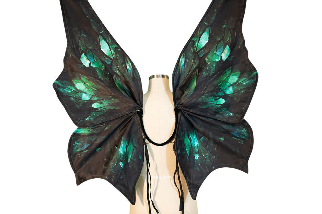 Large Green Emerald Crystal Fairy Wings – Moon Moth Wings